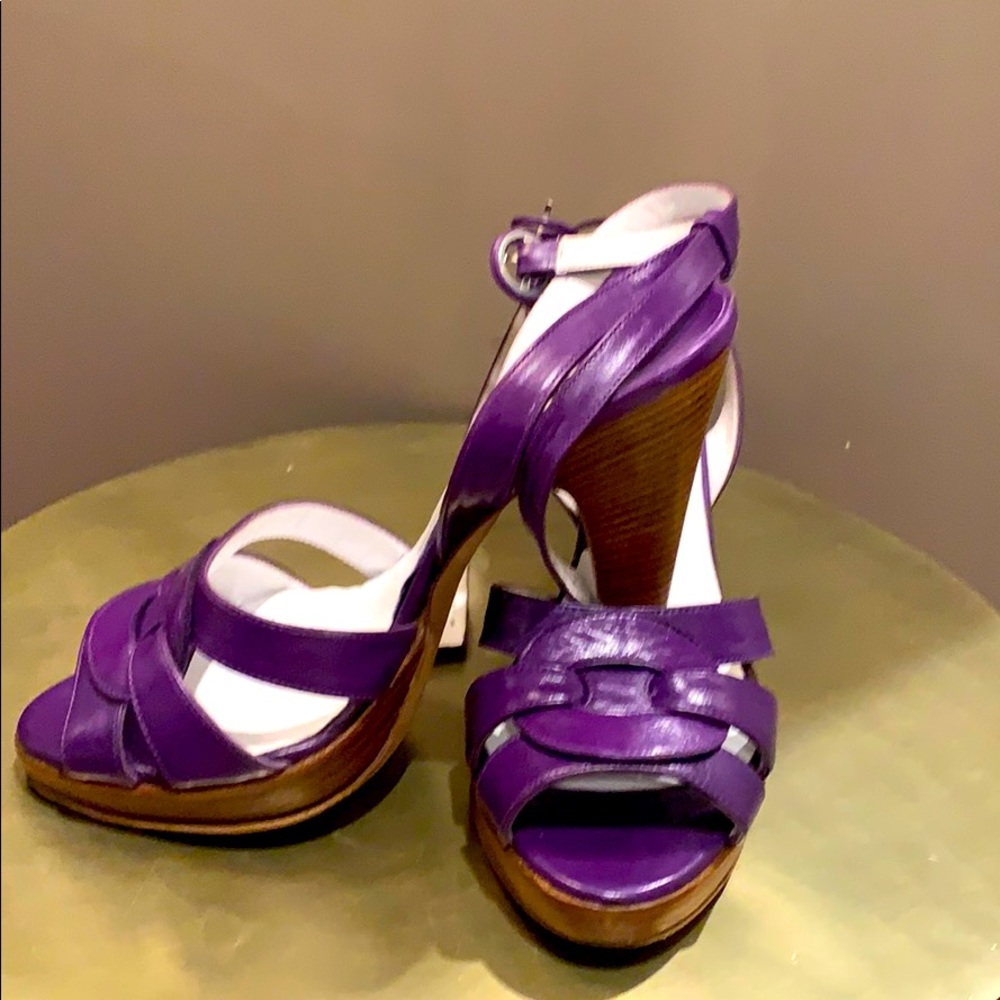 Studio Pollini Purple Platform Stacked Heel Sandal - Gem